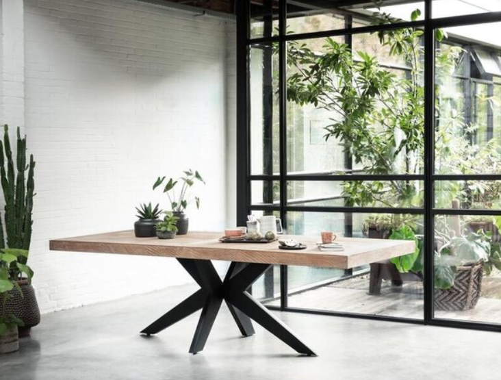 Reclaimed Teak - Teak/Metal Linton Dining Table Surround Top