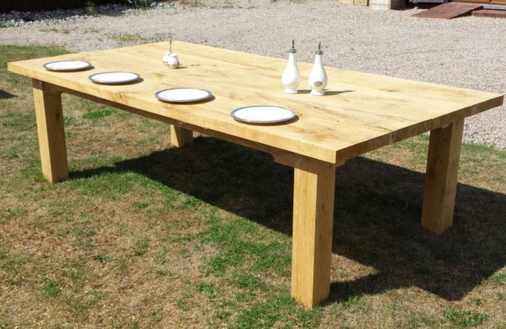 Handmade Boarded Oak Outdoor Dining Table | Garden Furniture